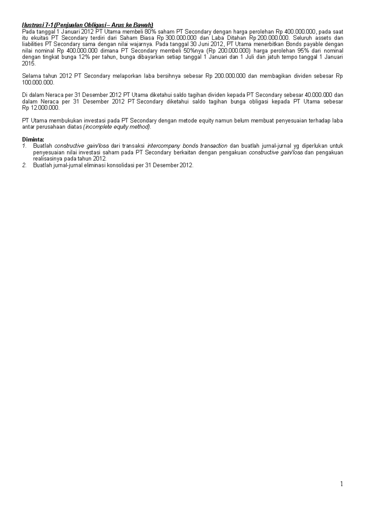 Soal 7-1 sd 7-6 - 7-3 PT Pandu dan PT Sadewa.pdf - Cost Accounting - Unika Atma Jaya - Studocu