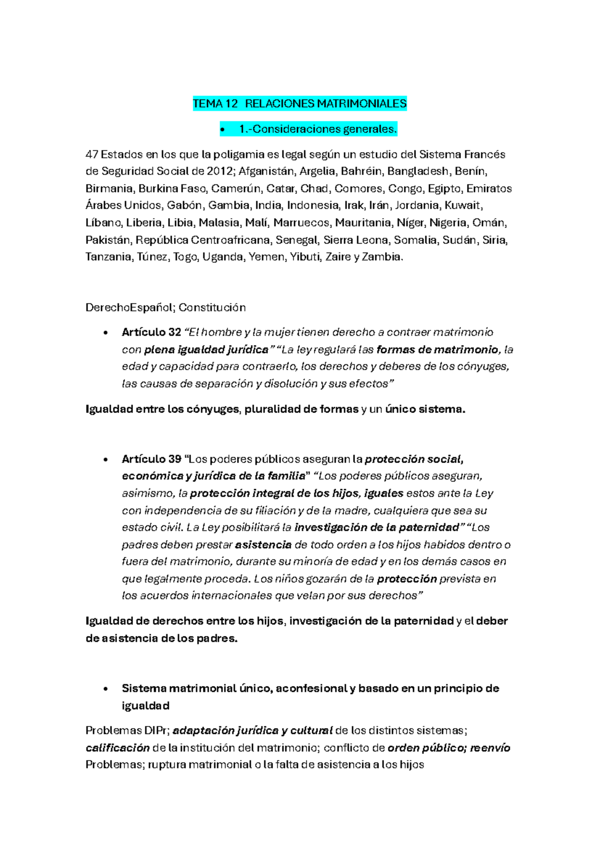 TEMA 12: Análisis de Relaciones Matrimoniales y Poligamia en 47 Estados ...