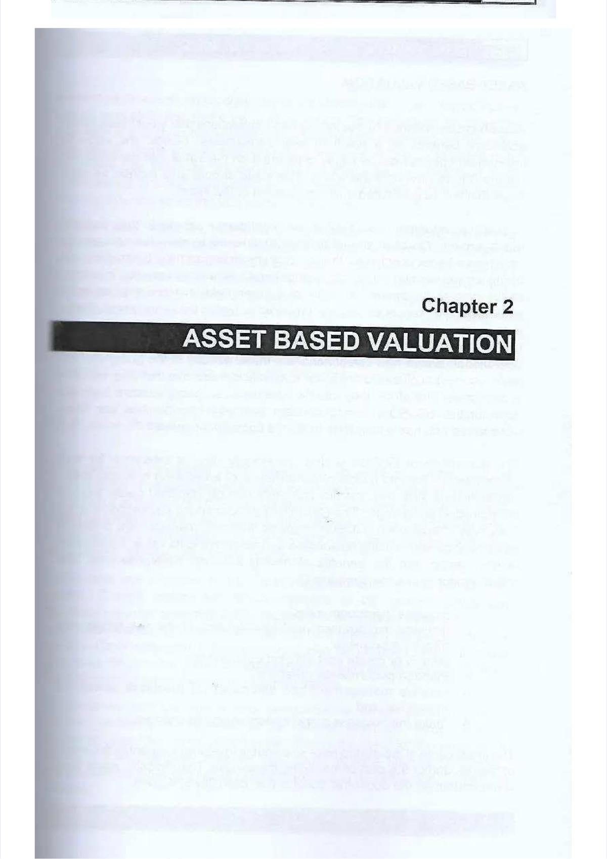 ASSET BASED VALUATION: Concepts & Methodologies (Chapter 2) - Studocu