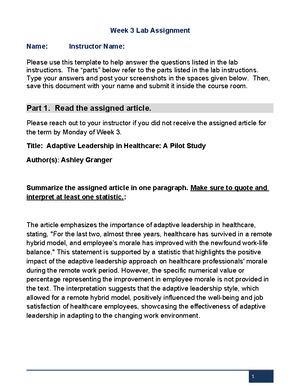 Week 3 Lab Official Student Template - Week 3 Lab Assignment Name:________________________ - Studocu