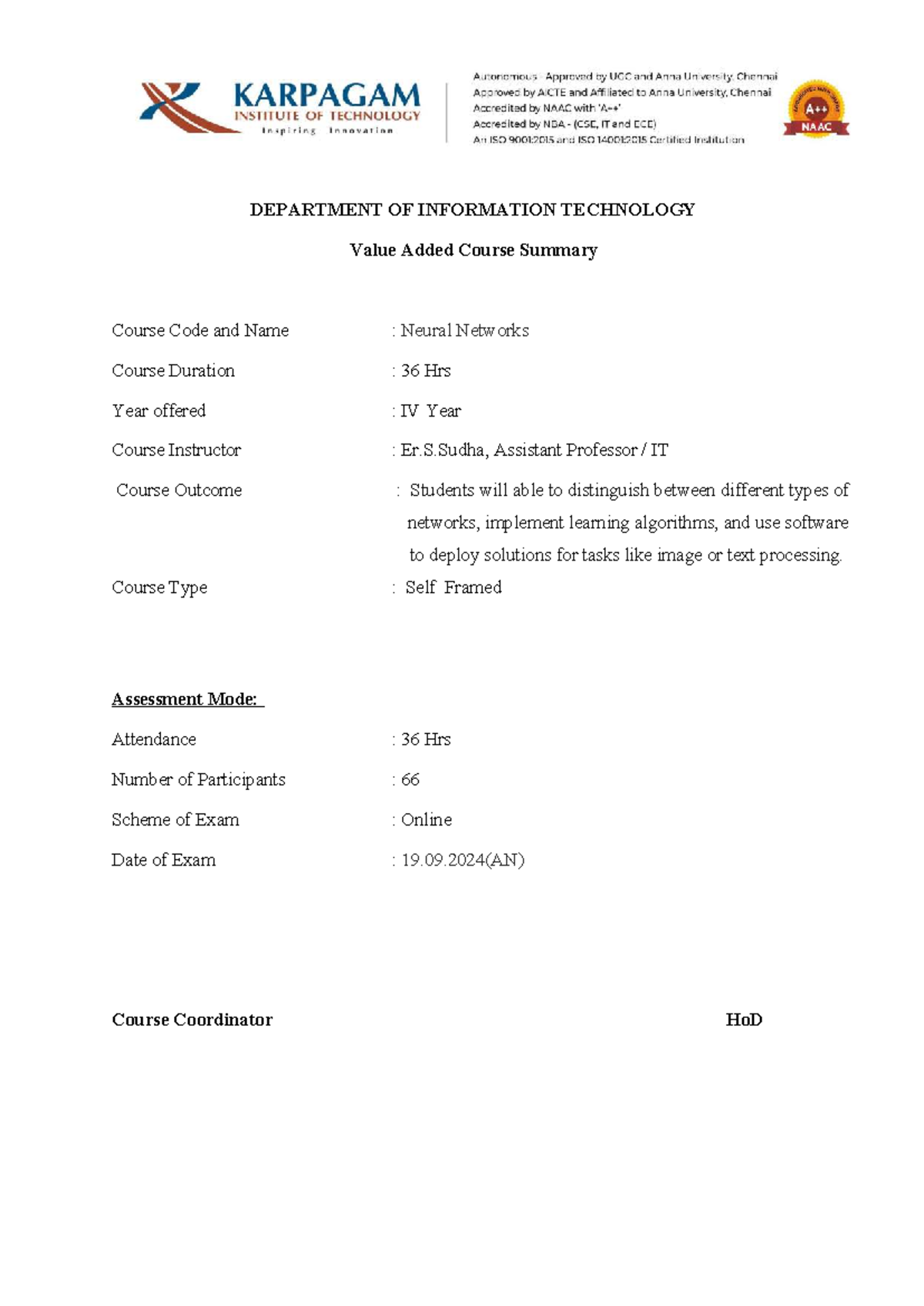 Neural Networks - VAC Summary Report (IT 4th Year) - Studocu