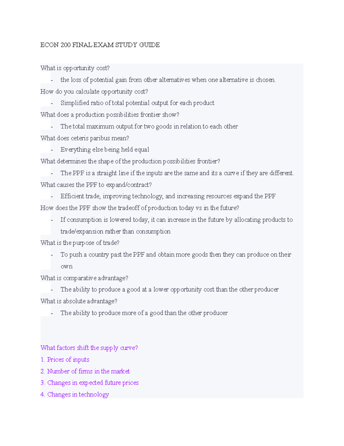 JMU ECON 200 Final Exam Study Guide Overview and Key Concepts - Studocu