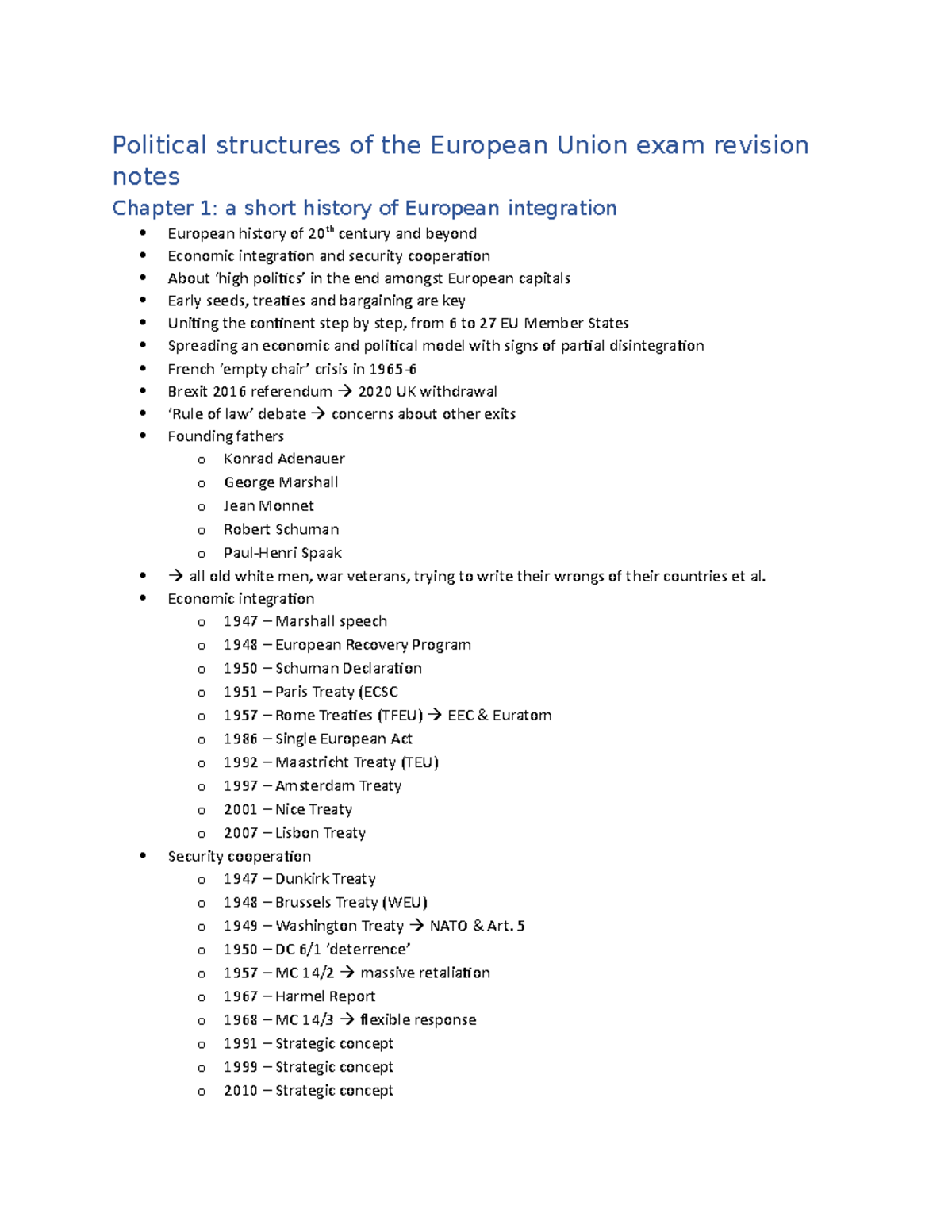 Political structures of the European Union exam revision notes ...