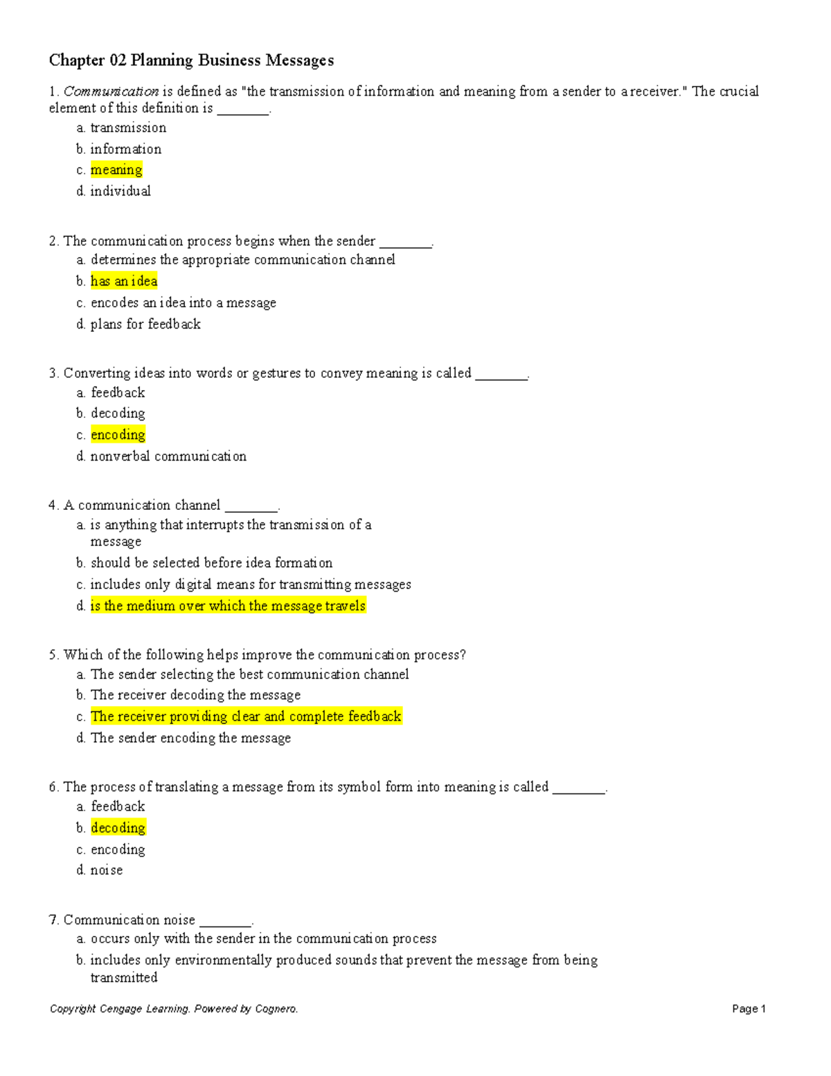 Chapter 02: Effective Strategies for Planning Business Messages - Studocu