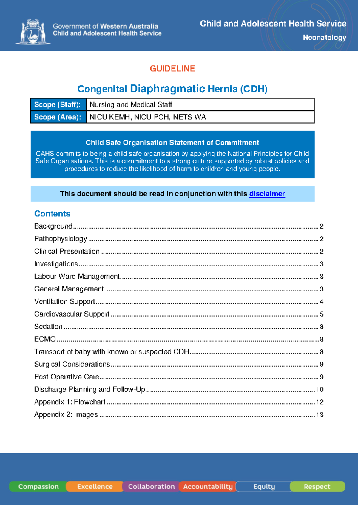 Guideline: Congenital Diaphragmatic Hernia (CDH) Management in NICU ...