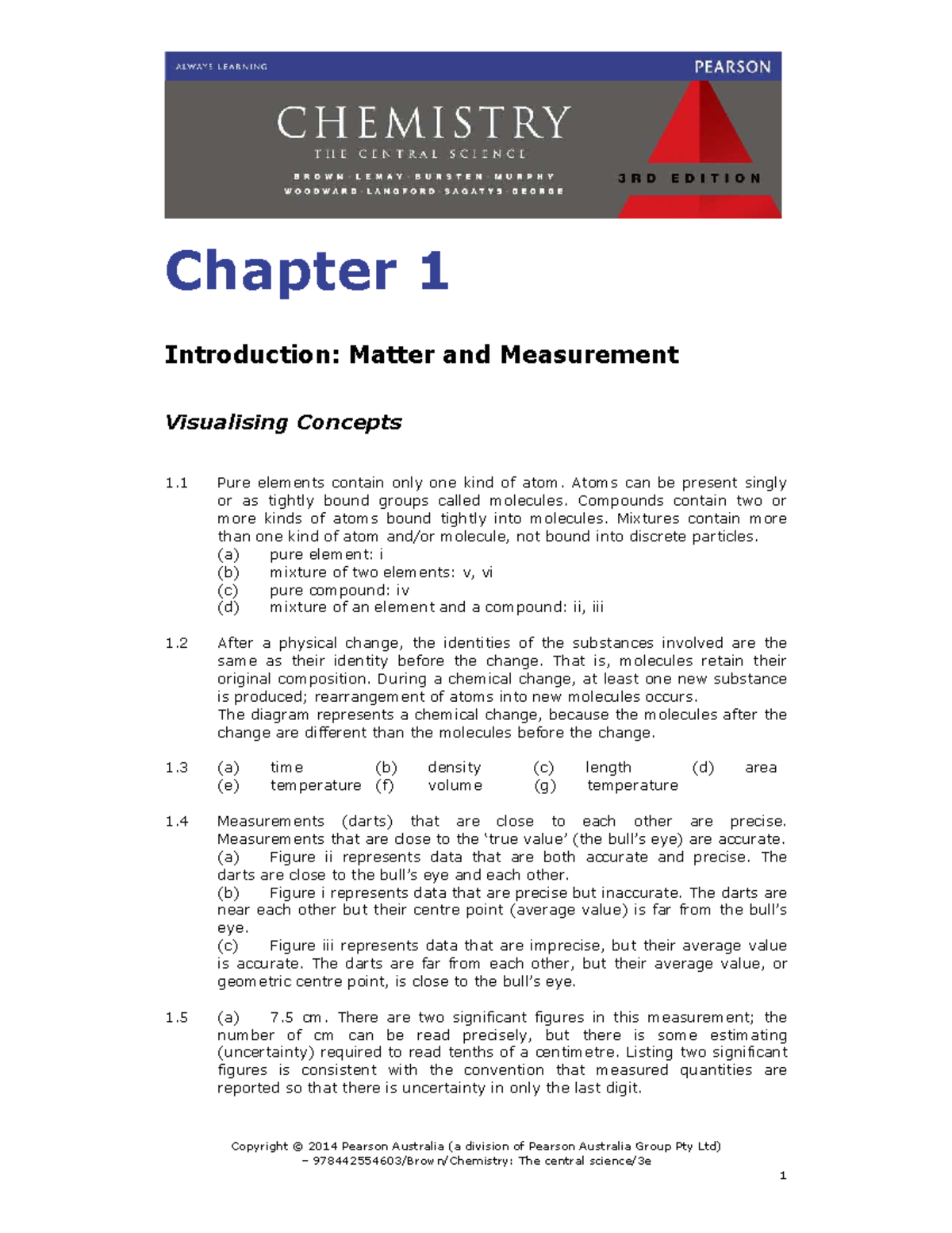 Chemistry: The Central Science - Chapter 1 Notes - Studocu