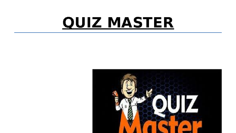 Quiz Master Project Report - Class XII A - Studocu