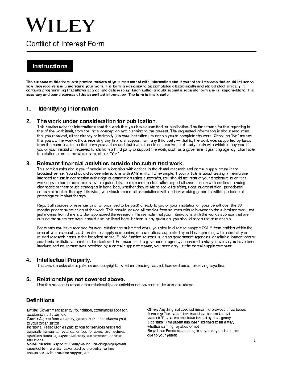 Conflict of Interest Disclosure Form for Manuscript Submission - Studocu