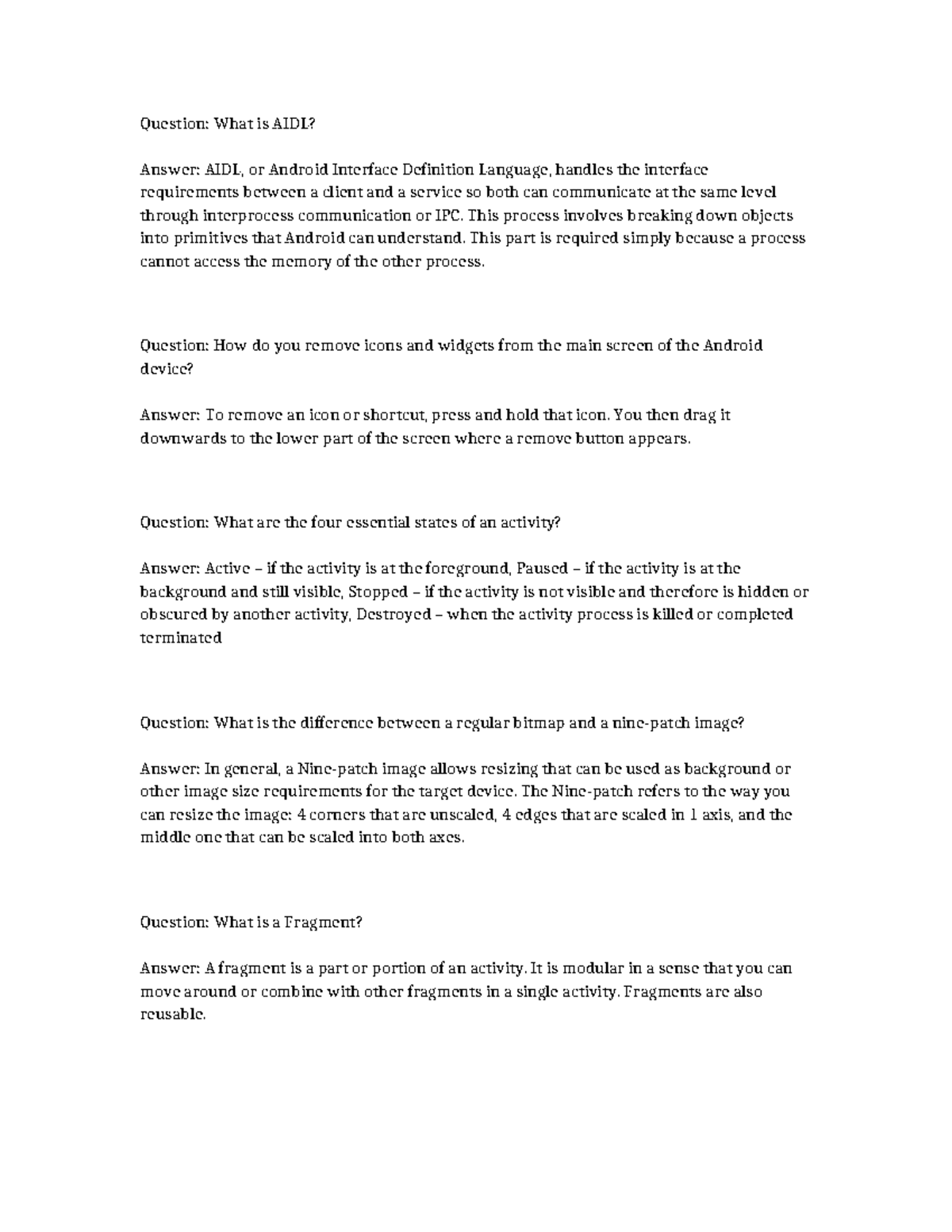 Humbugger hypnone dispiteous - Question: What is AIDL? Answer: AIDL, or ...