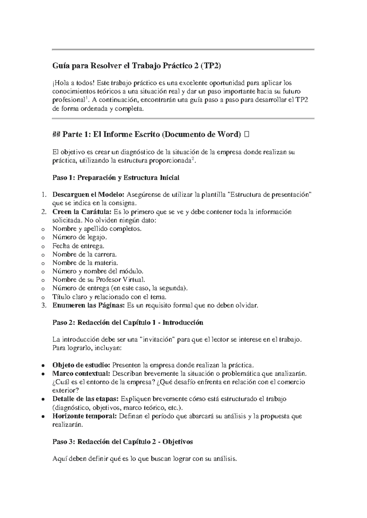 Guía Completa para el Trabajo Práctico 2 (TP2) - Resolución y Estructura - Studocu