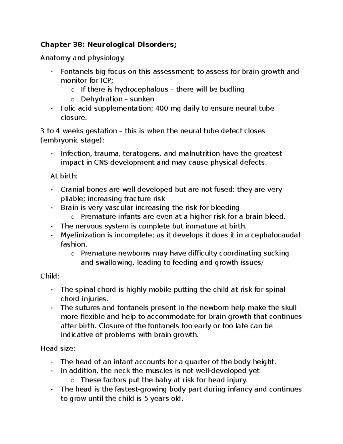 Chapter 38 Neuro: Key Study Tips for Understanding CNS Disorders - Studocu