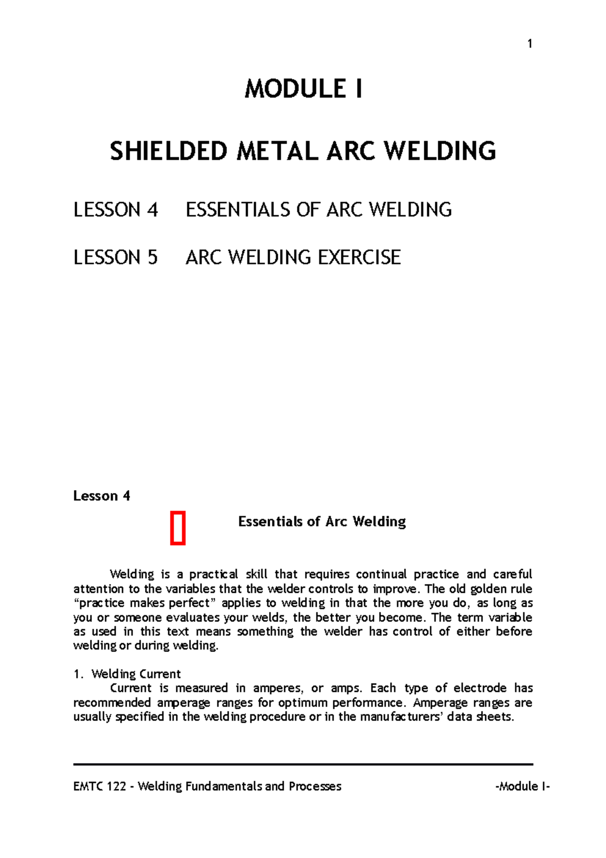 Module 1 Lesson 4 to 5 - MODULE I SHIELDED METAL ARC WELDING LESSON 4 ...