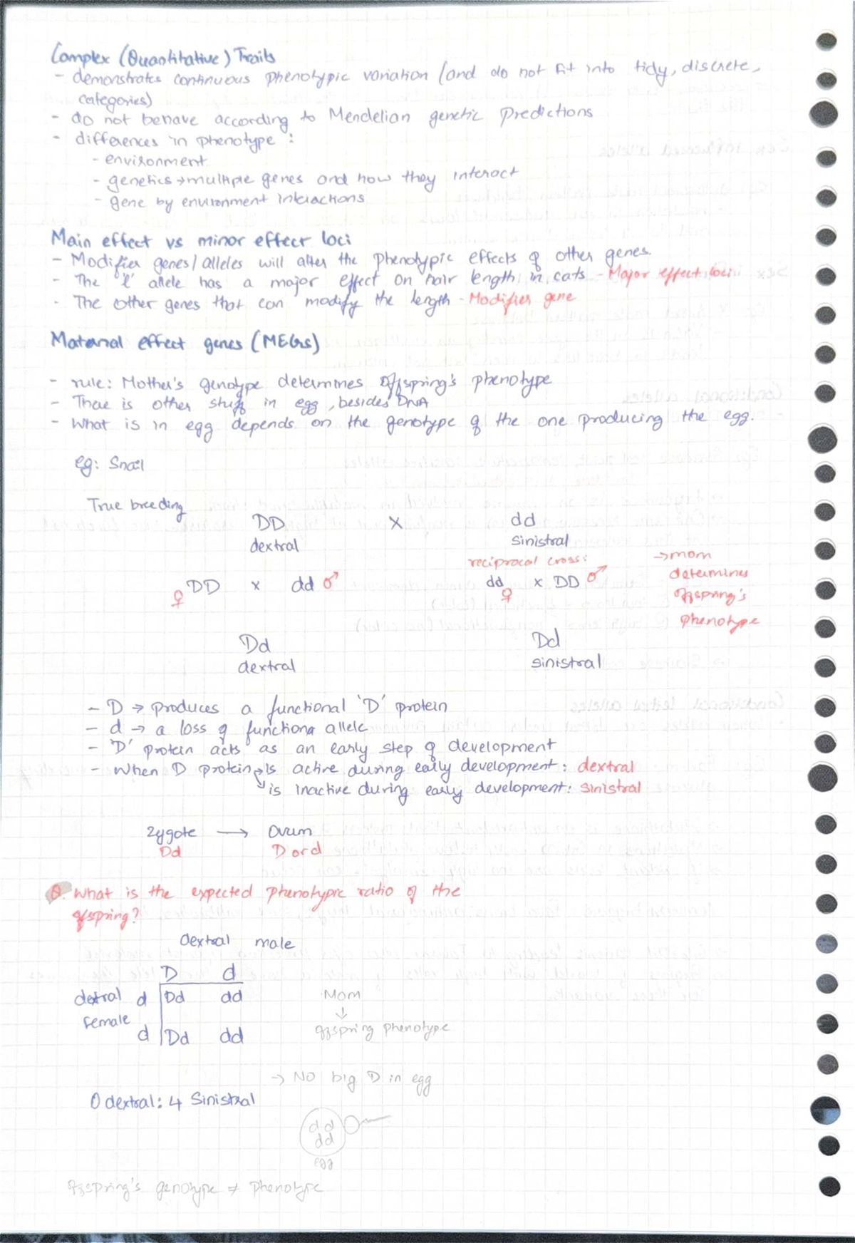 Complex Traits and Gene Interactions: Summary Week 5 (BIO 101) - Studocu