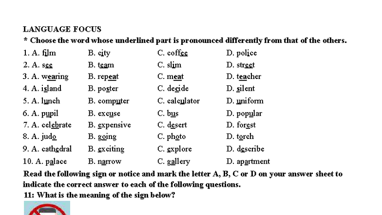 LANGUAGE FOCUS: Pronunciation & Comprehension Practice (Self-Study 2 ...