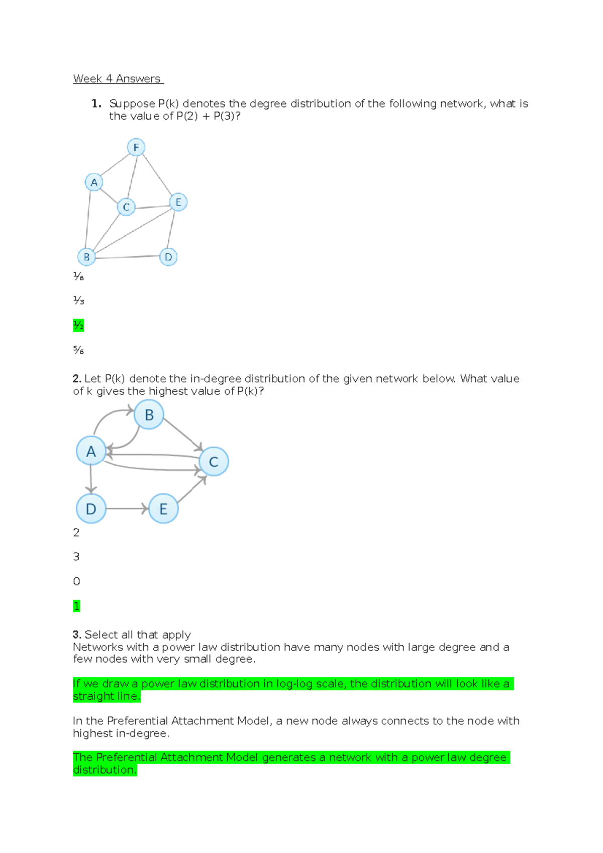 Applied Social Network Analysis in Python Quiz 4 Response Guide - Studocu