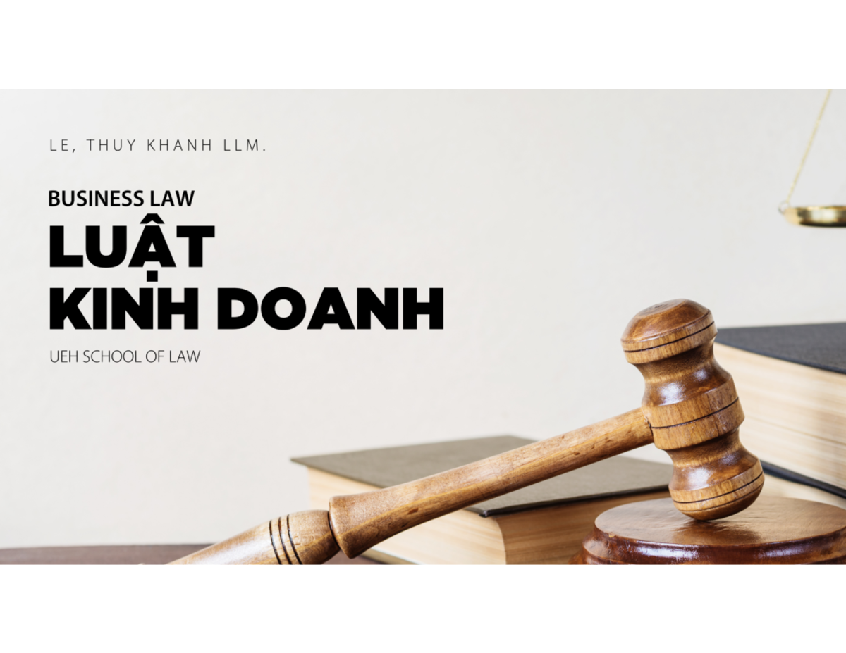 Lkd - lkd - THÔNG TIN MÔN HOC UPDATED SEP 24 HỌC PHẦN: Luật Kinh doanh SỐ TÍN CHỈ: 3 SỐ BUỔI HỌC ...