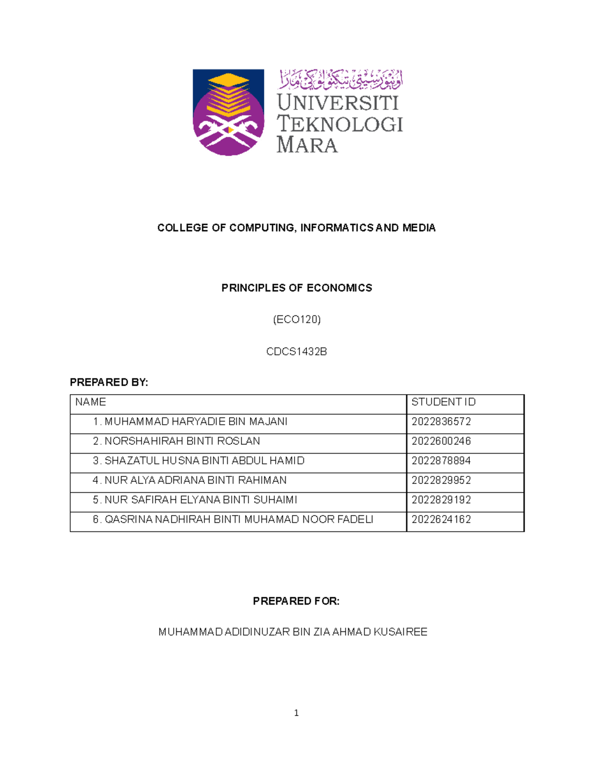 ECO120 Turkey Assignment Latest PDF - COLLEGE OF COMPUTING, INFORMATICS ...