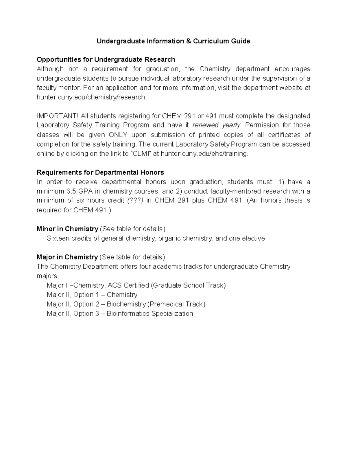 Biochem - Undergraduate Major & Curriculum Overview - Studocu
