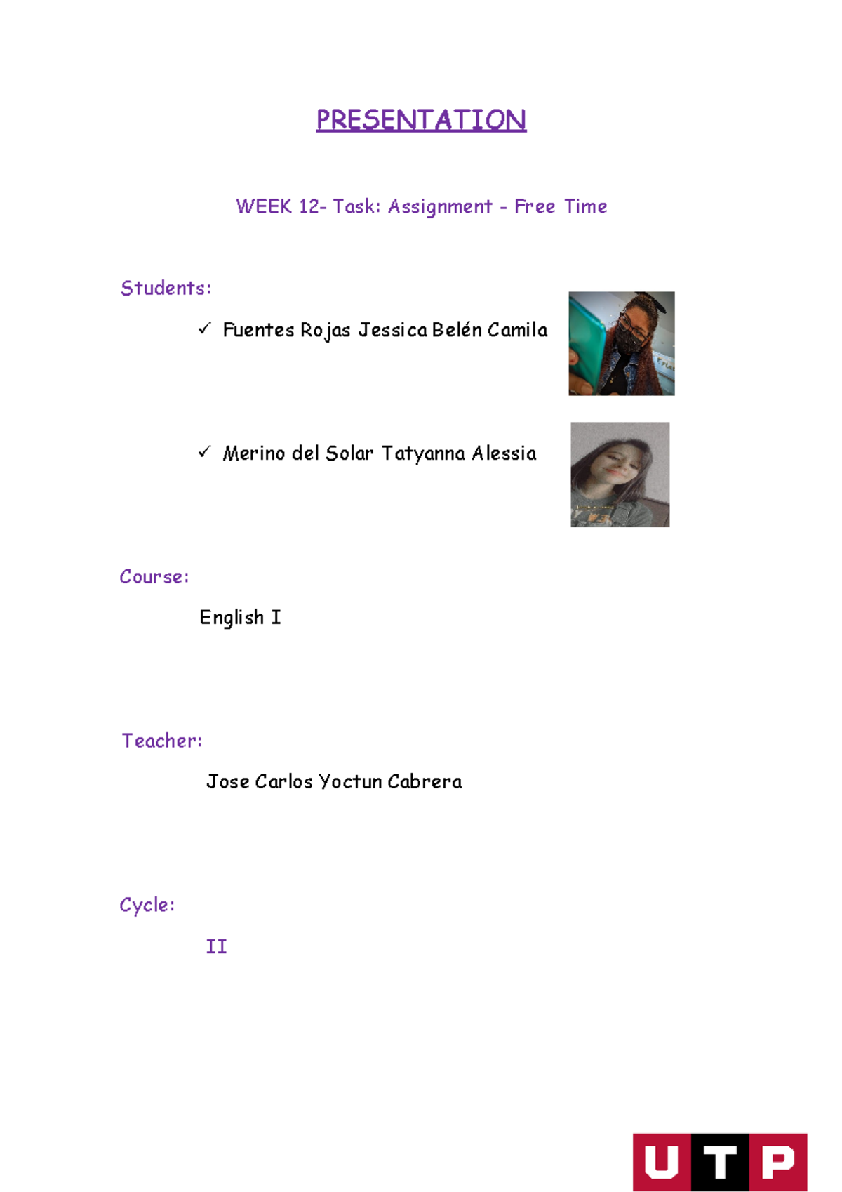 WEEK 12 - WEEK 12- Task: Assignment - Free Time - PRESENTATION WEEK 12 ...