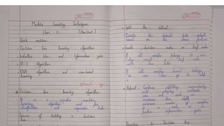 MLT UNIT 3 - Machine Learning Techniques Overview and KNN Algorithm ...