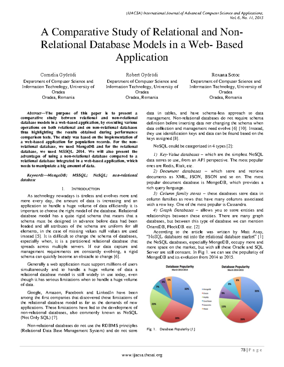 A Comparative Study of Relational and Non Relational Database Models in ...