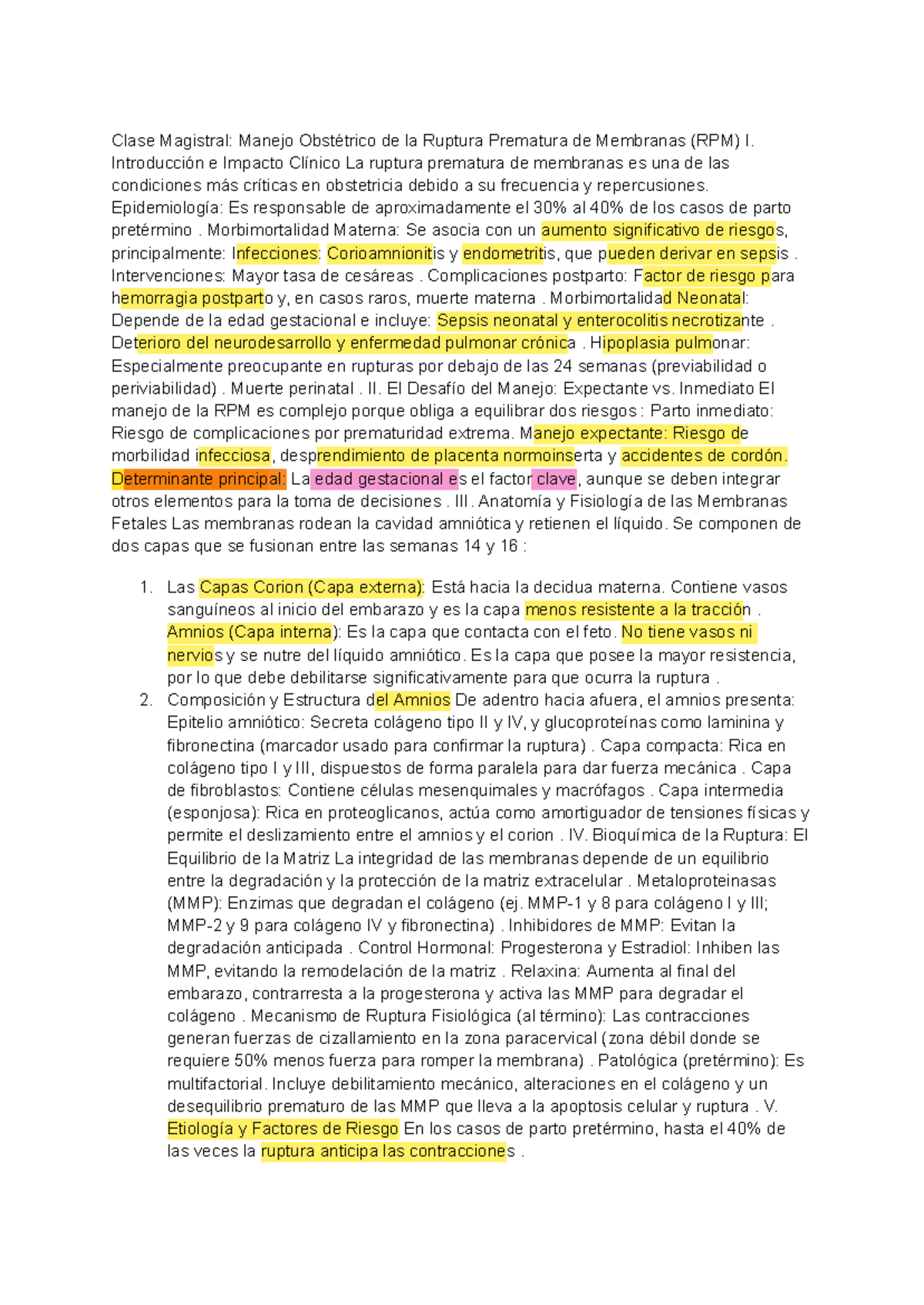 Clase Magistral: Manejo Obstétrico de la Ruptura Prematura de Membranas ...