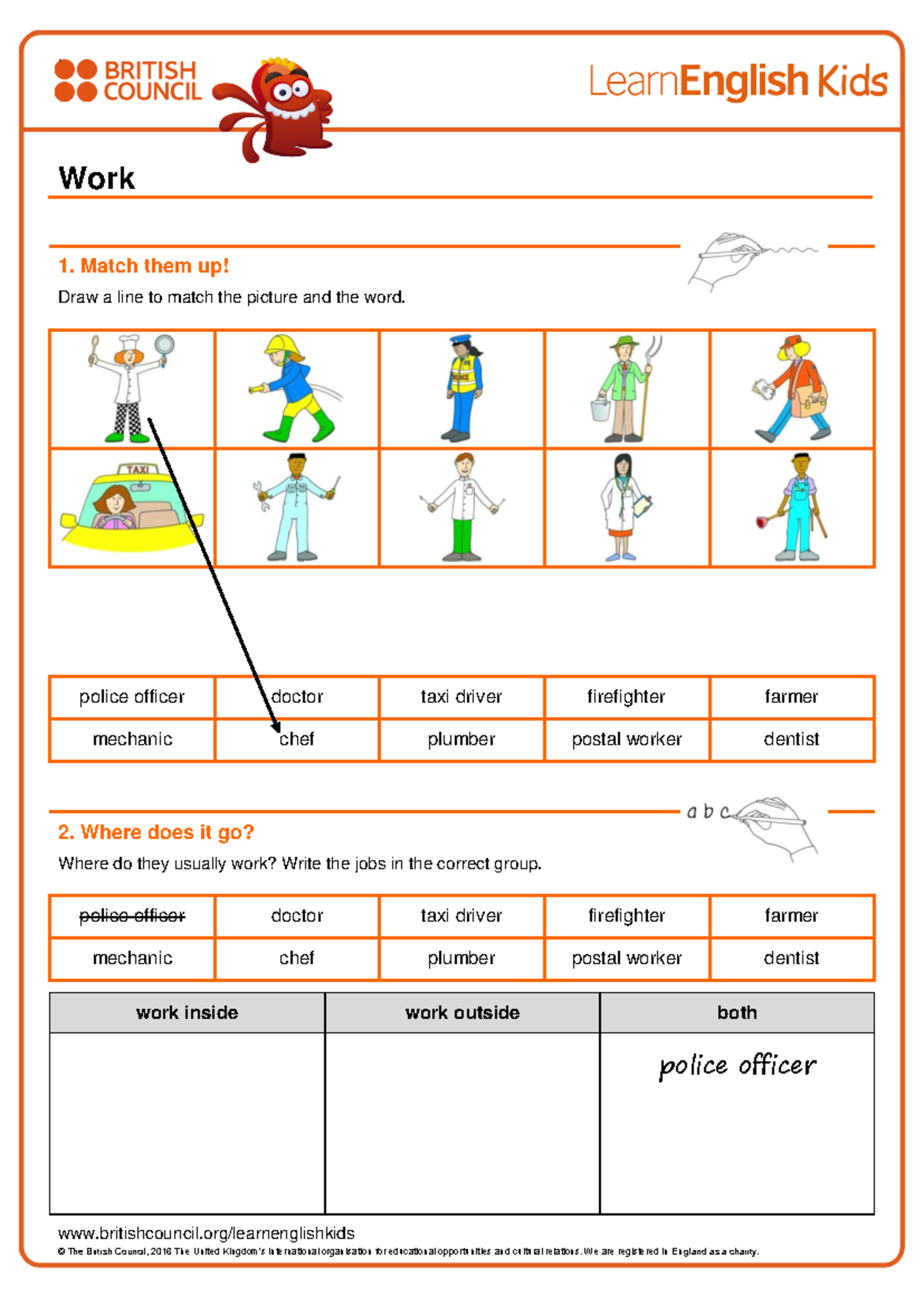Economic Worksheets: Job Matching Activity - Studocu