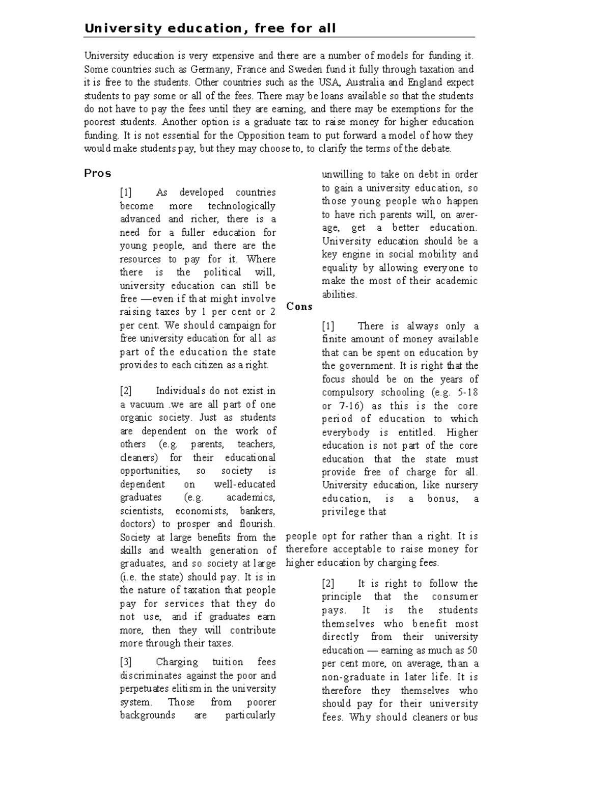 1Free University Education: Funding Models and Social Implications ...