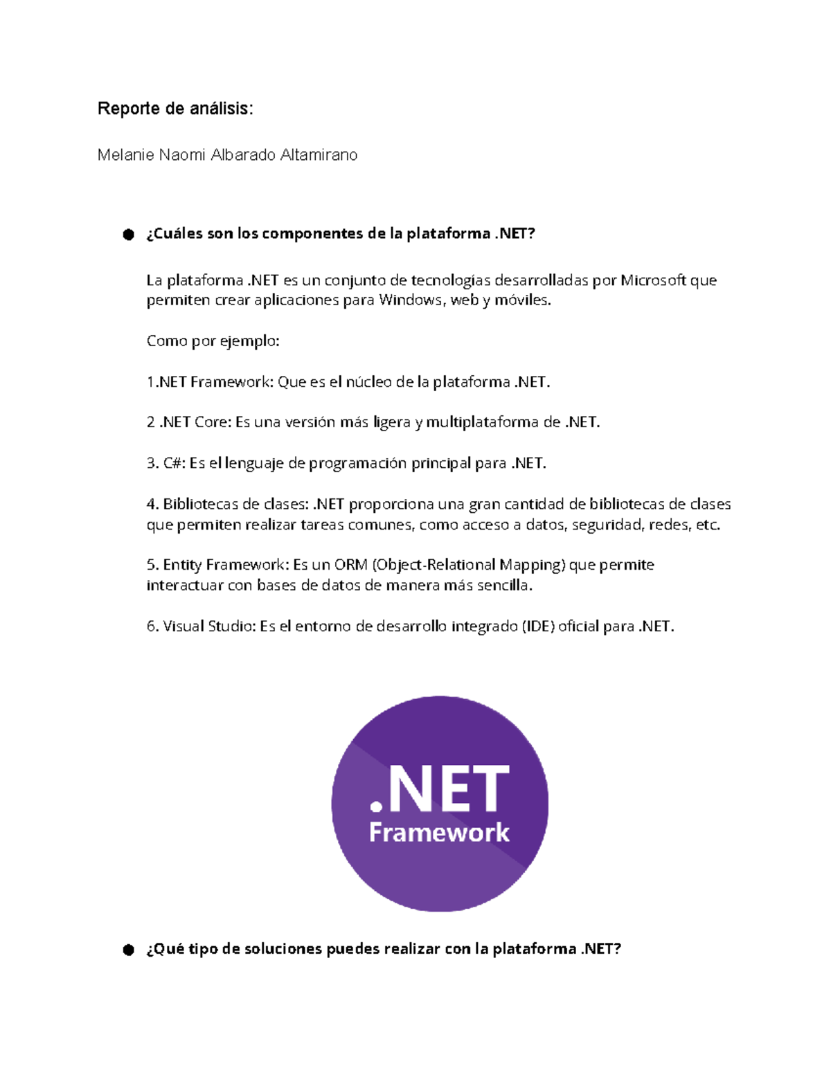 Act 1 - Reporte de Análisis sobre la Plataforma .NET y sus Componentes ...