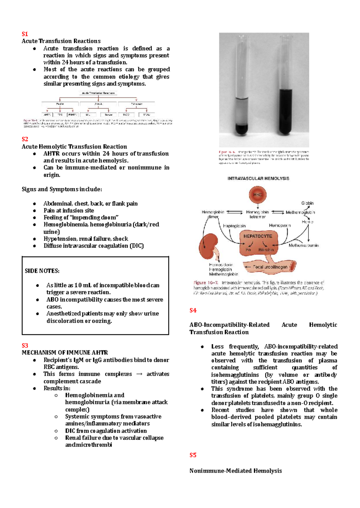S1 Acute Transfusion Reactions: Understanding AHTR Mechanisms and ...