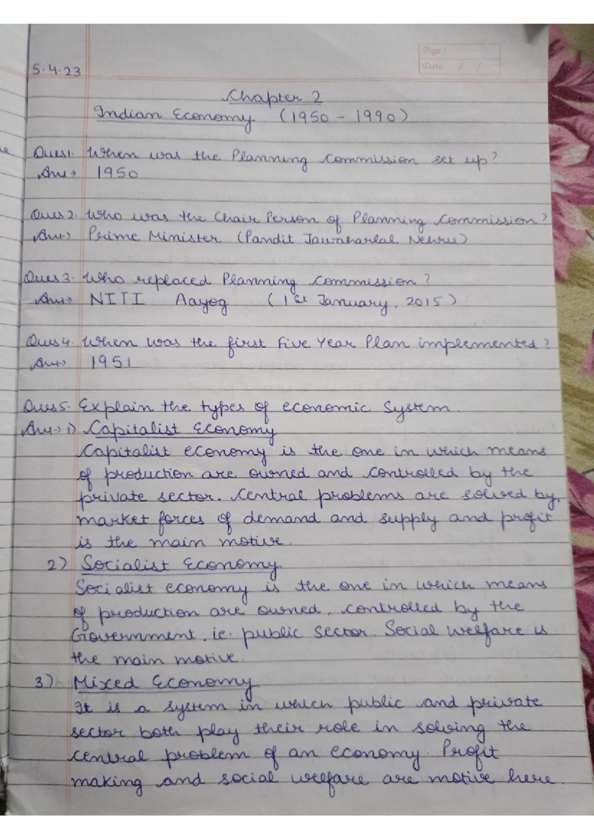 Indian Economy Chapter 2 - Easy Notes (1950-1990) - Studocu