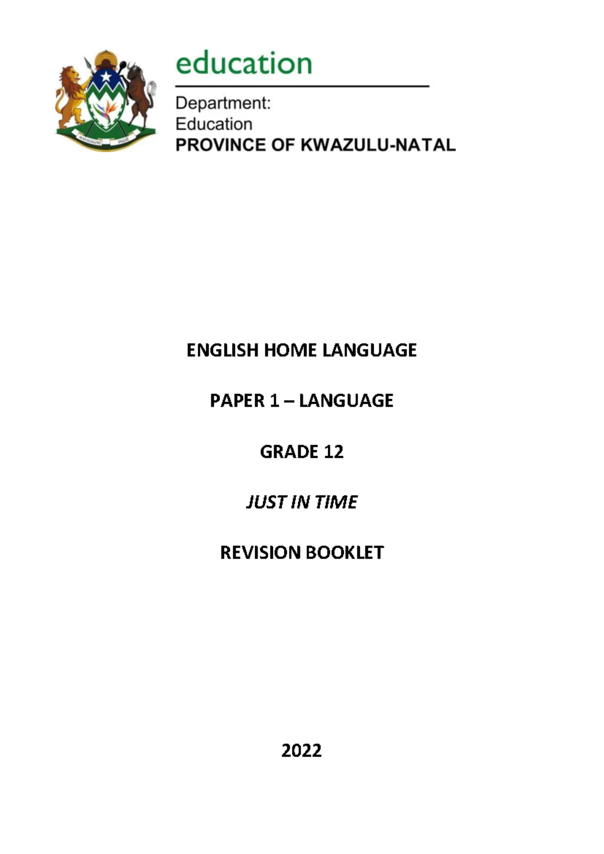 Grade 12 English HL Revision Kit - ENGLISH HOME LANGUAGE – REVISION KIT ...