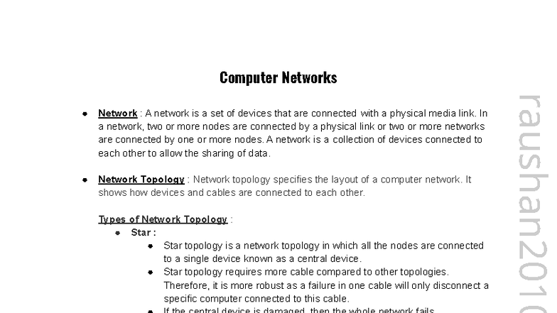 Computer Networking Notes for Tech Placements (CSE 101) - Studocu