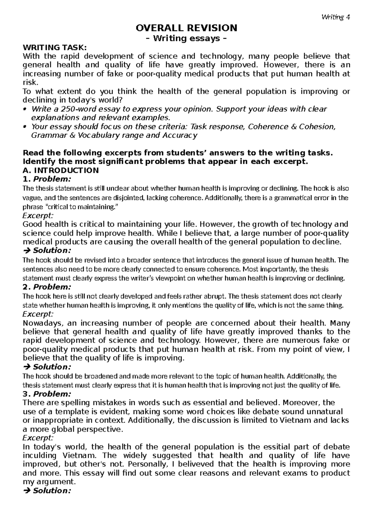 Writing 4 Essay Revision: Health Improvement vs. Decline Analysis - Studocu