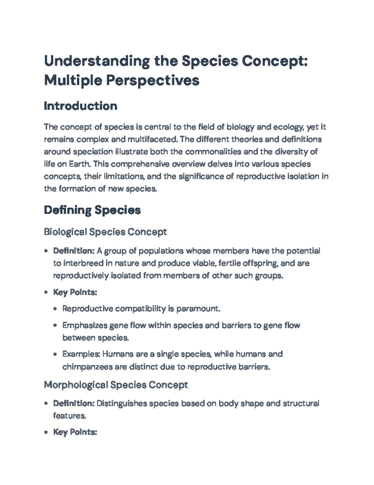 Understanding Species Concepts and Speciation Mechanisms in Biology - Understanding the Species ...