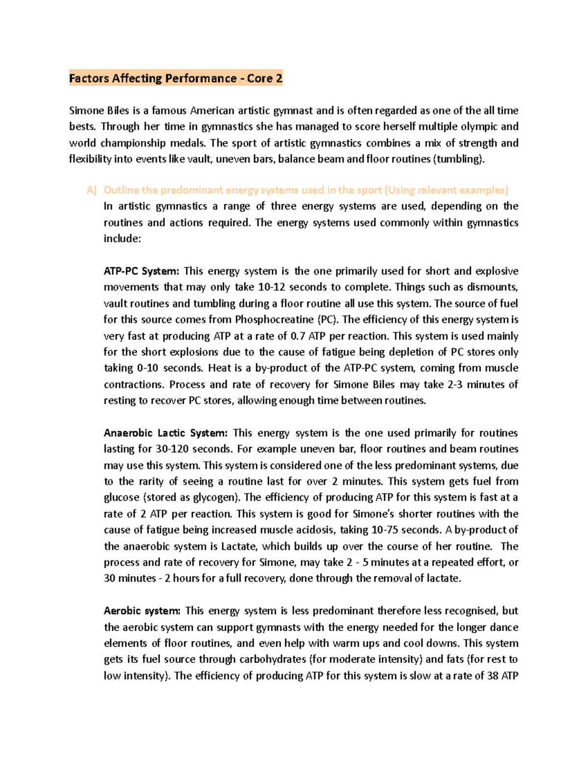 Factors Influencing Performance in Artistic Gymnastics - Core 2 ...