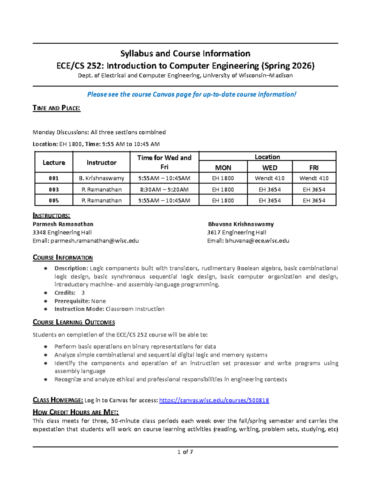 ECE 252: Intro to Computer Engineering Syllabus (Spring 2026) - Studocu