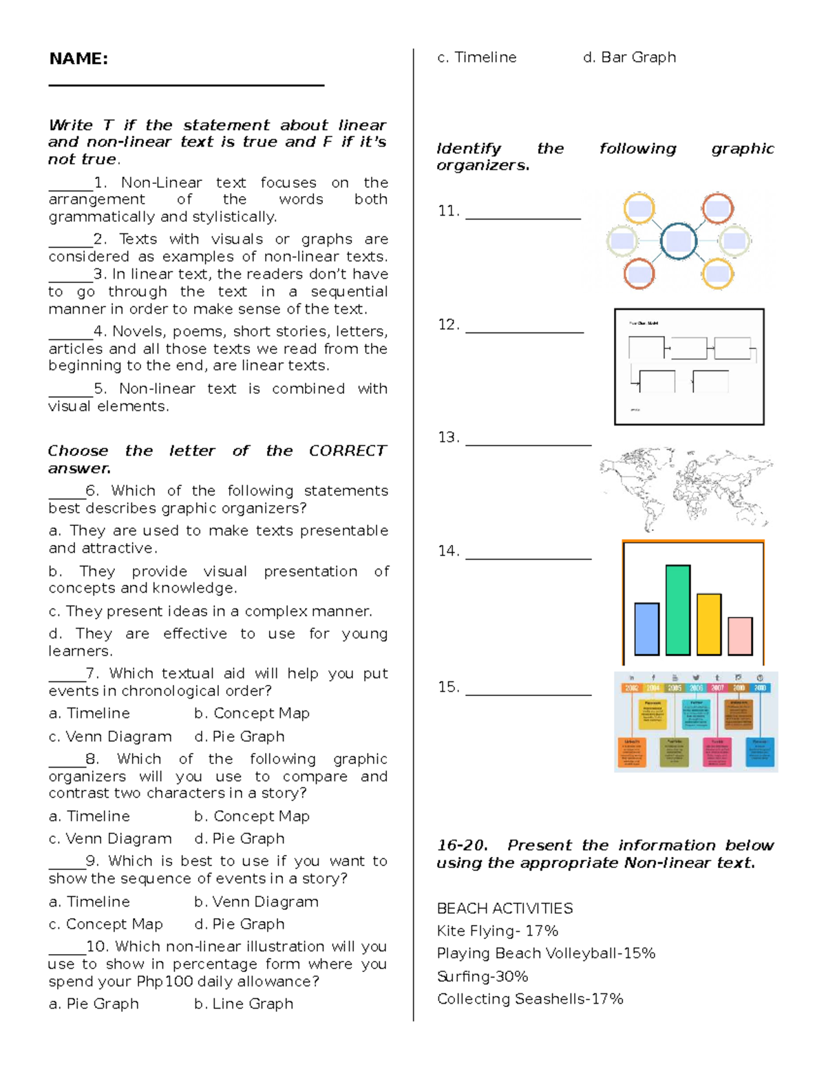 Q2 LT and NLT Quiz: Activity on Linear & Non-Linear Texts - Studocu