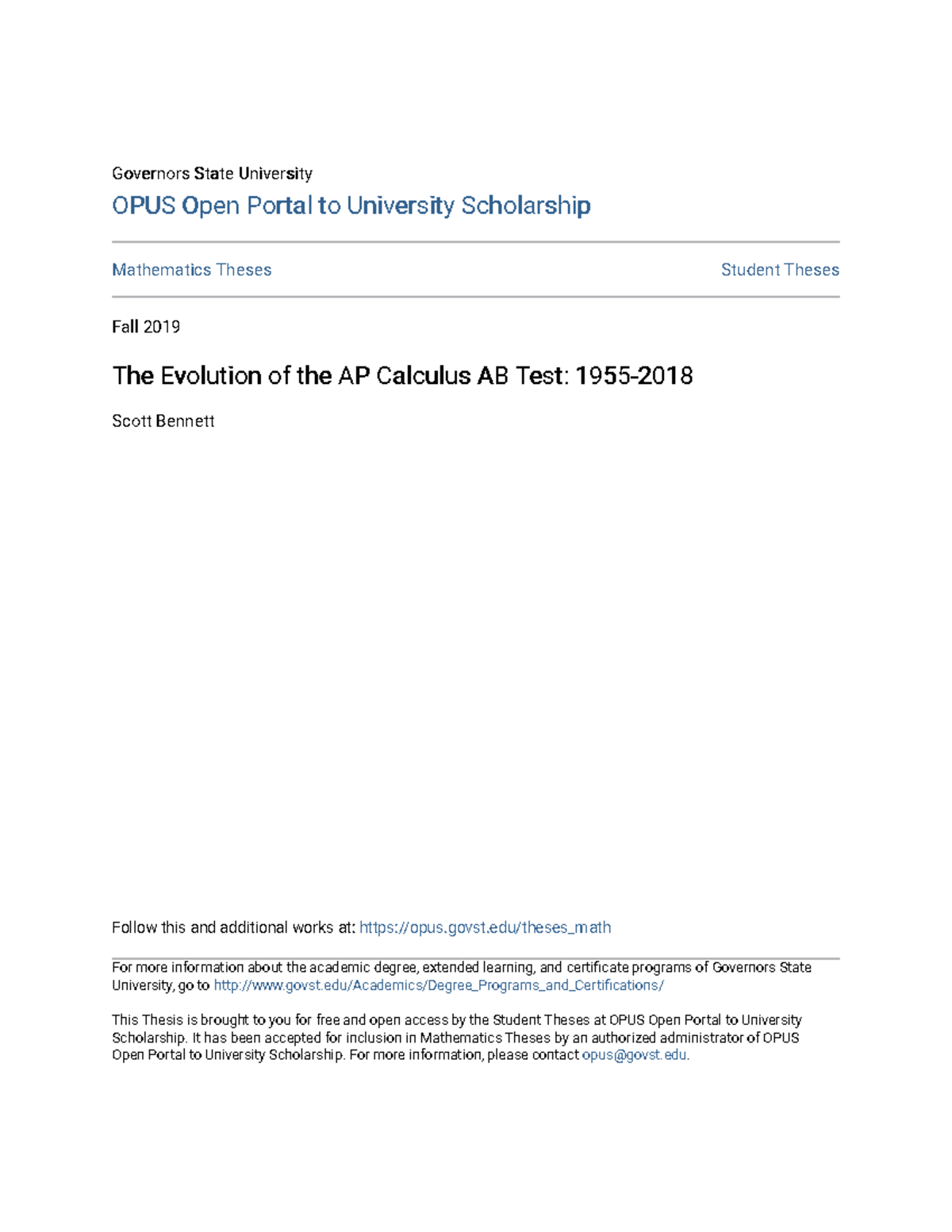 The Evolution of the AP Calculus AB Test (MATH 2019) - Studocu