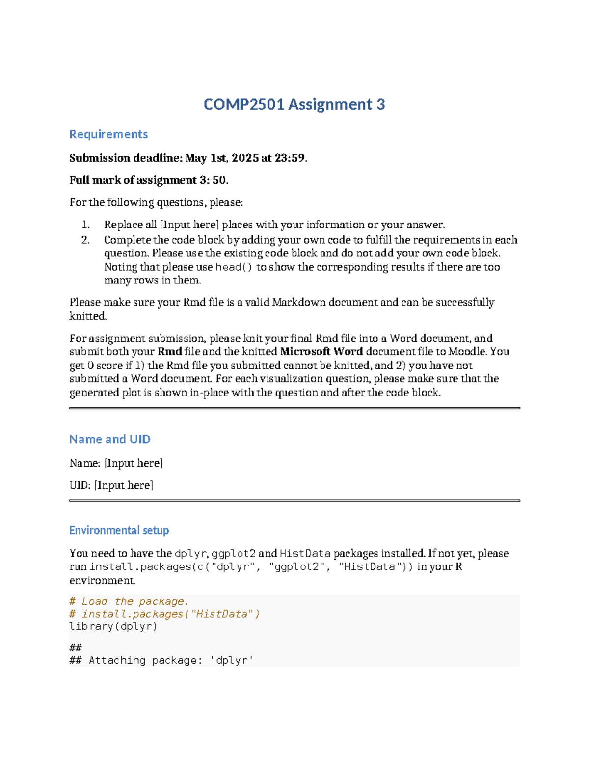 COMP2501 Assignment 3 Submission Guidelines and Requirements - Studocu
