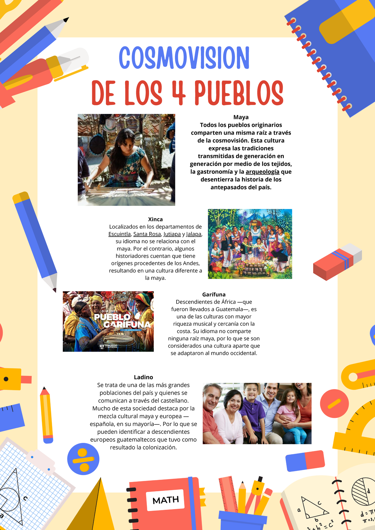 Cosmovisión de los 4 Pueblos Originarios en Guatemala - Studocu