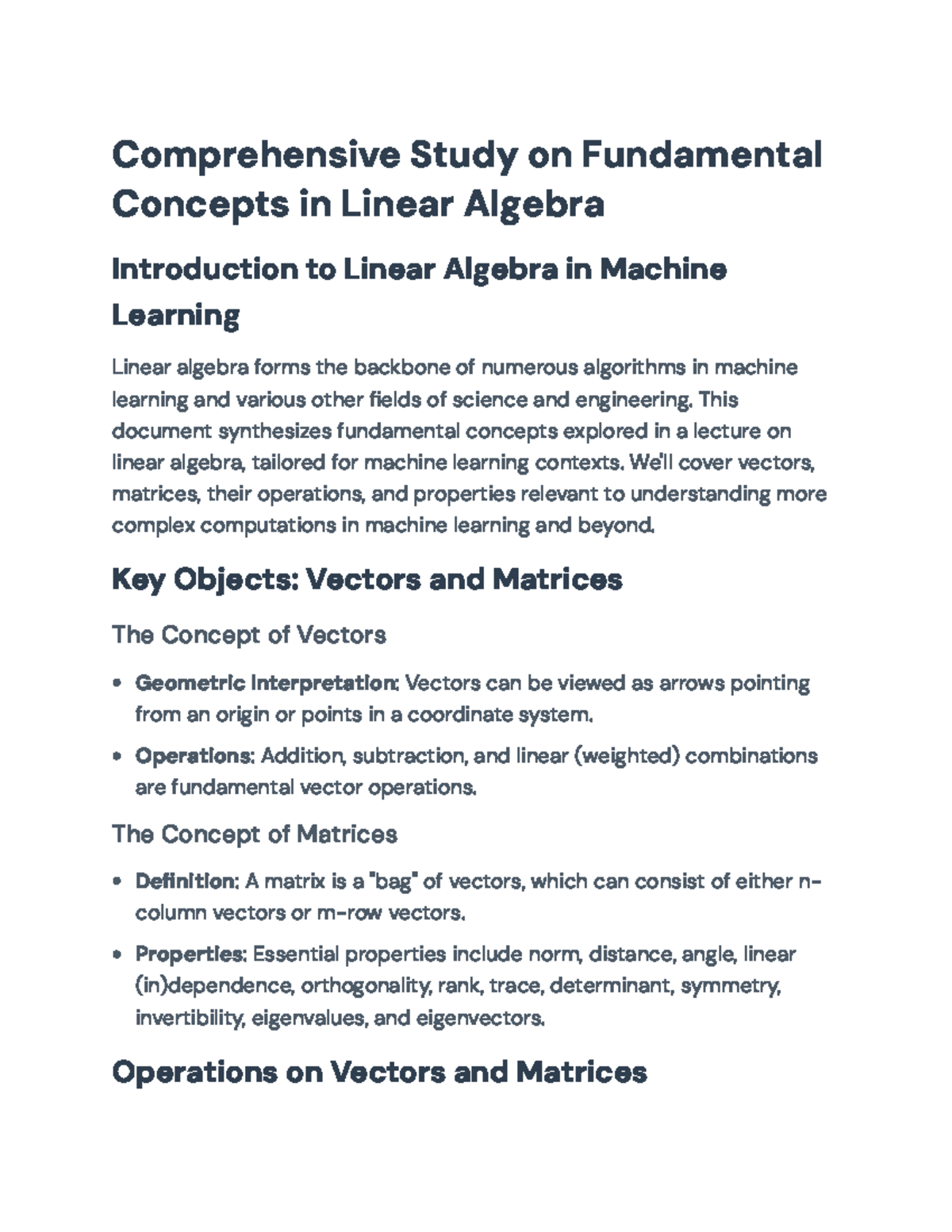 Linear Algebra Fundamentals for ML Applications: Key Concepts ...