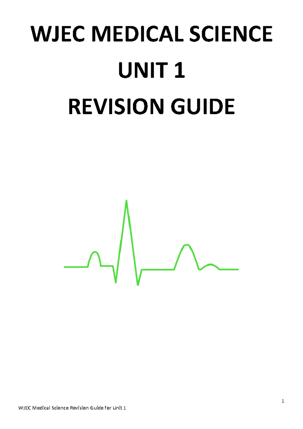 WJEC Medical Science Unit 1 Revision Notes for Biological Systems - Studocu