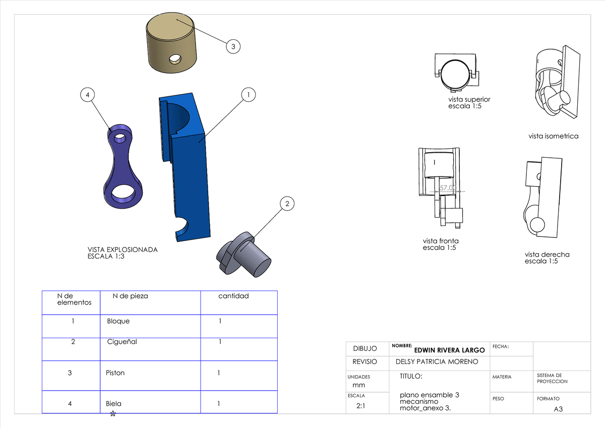 Plano ensamble - definicion basica - 4 1 3 2 N de elementos 1 2 N de ...