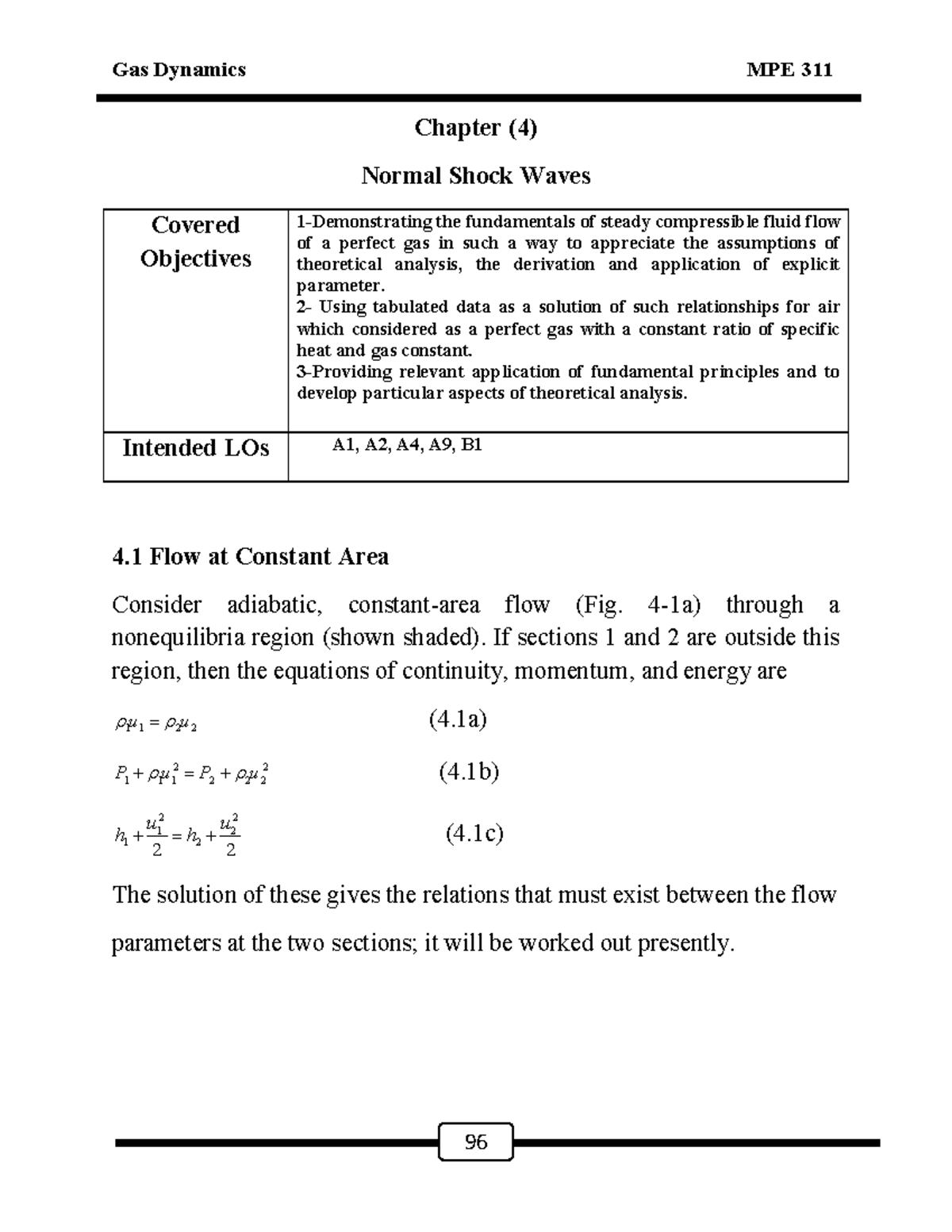Chapter 4 Analysis Of Normal Shock Waves In Compressible Flow Studocu