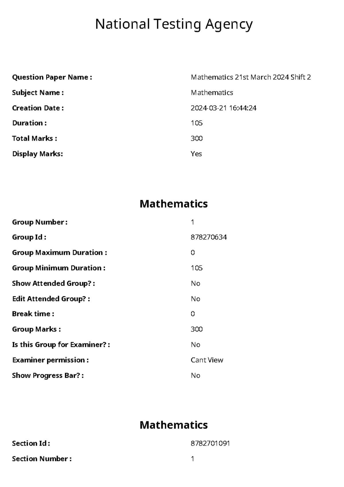 CUET PG MA Mathematics Question Paper - 21st March 2024 Shift 2 - Studocu