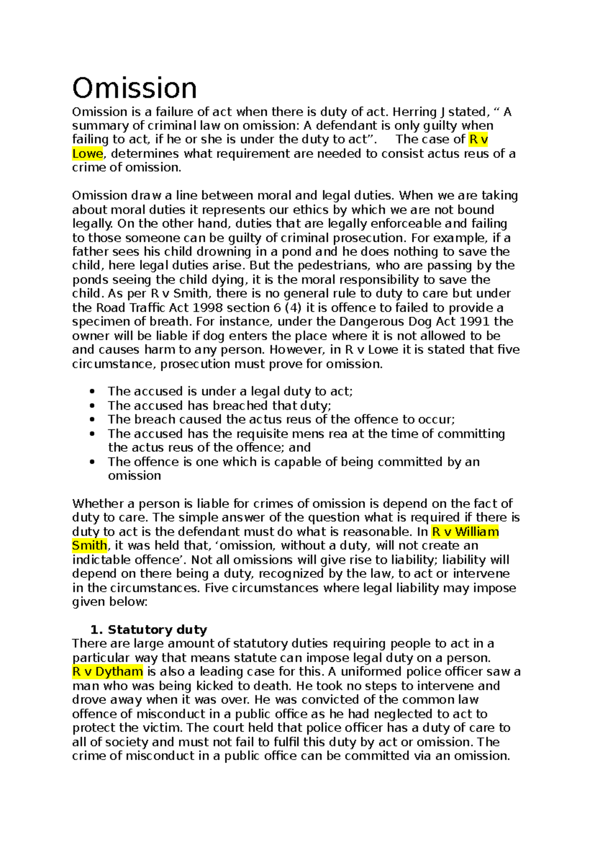 Omission - this is my written essay - Omission Omission is a failure of ...