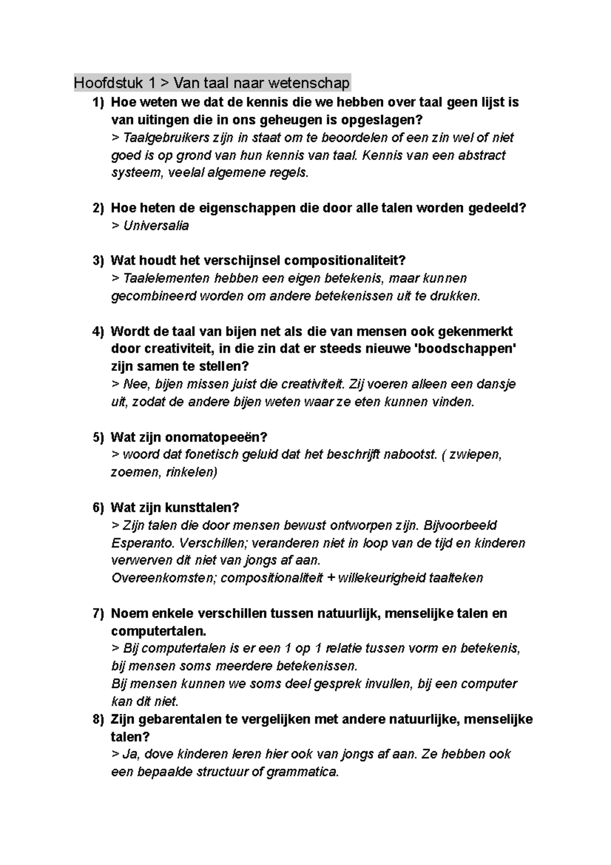 Zelftoetsen Boek - Oefentoets Taalwetenschap (TLW101) - Studeersnel
