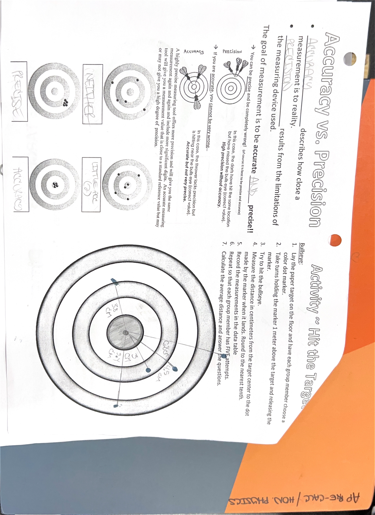 Accuracy Vs. Precision - Accuracy VS. Precision Activity a Hit the ...