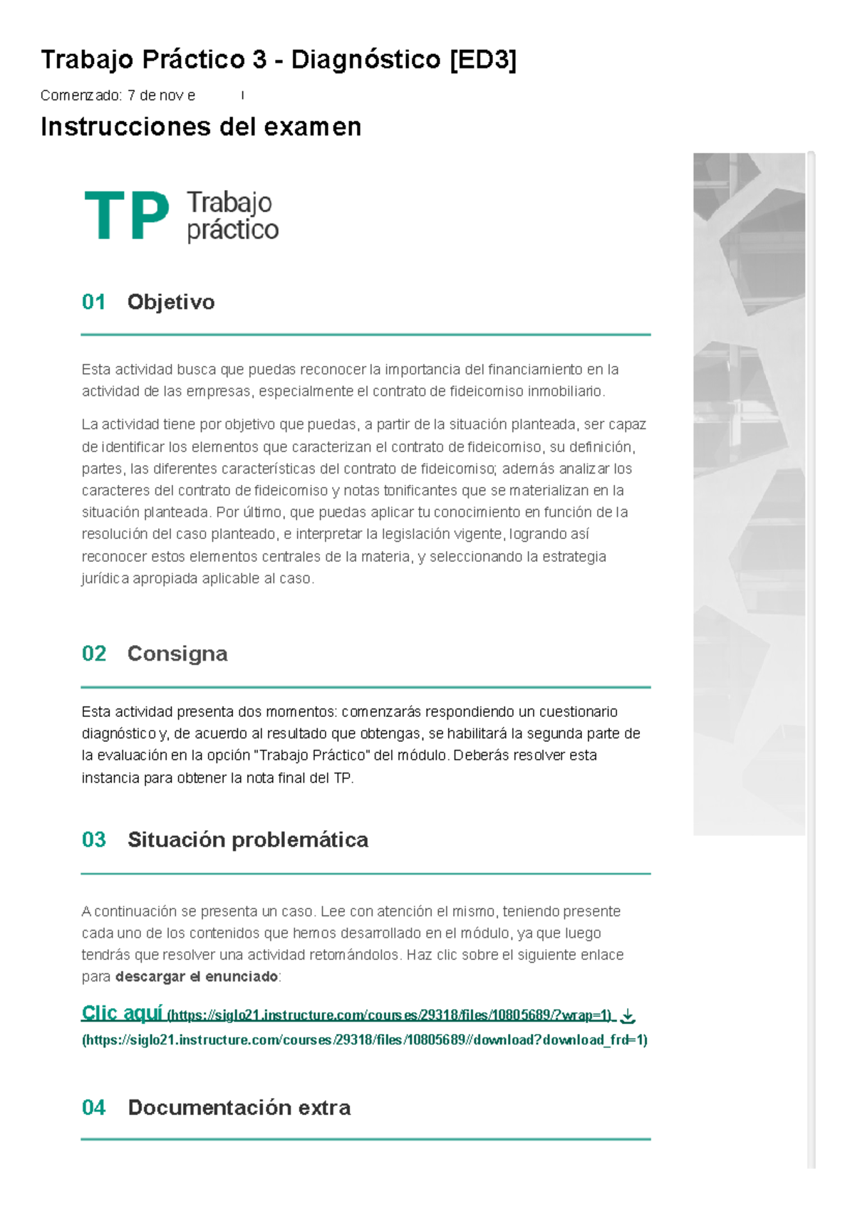 Examen TP 3 [TP3] - Derecho Empresario - Resultado 90% - Diagnostico - Trabajo Práctico 3 ...